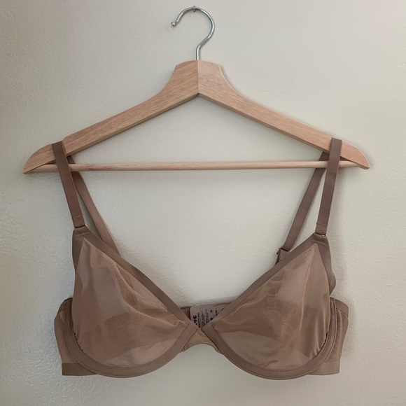 CUUP | Intimates & Sleepwear | Cuup The Plunge Mesh Bra Taupe 34d ...